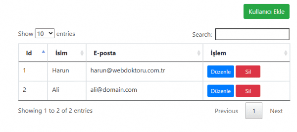 CodeIgniter 4, MySQL ile CRUD örneği - Web Doktoru IT Danışmanlık & Web ...